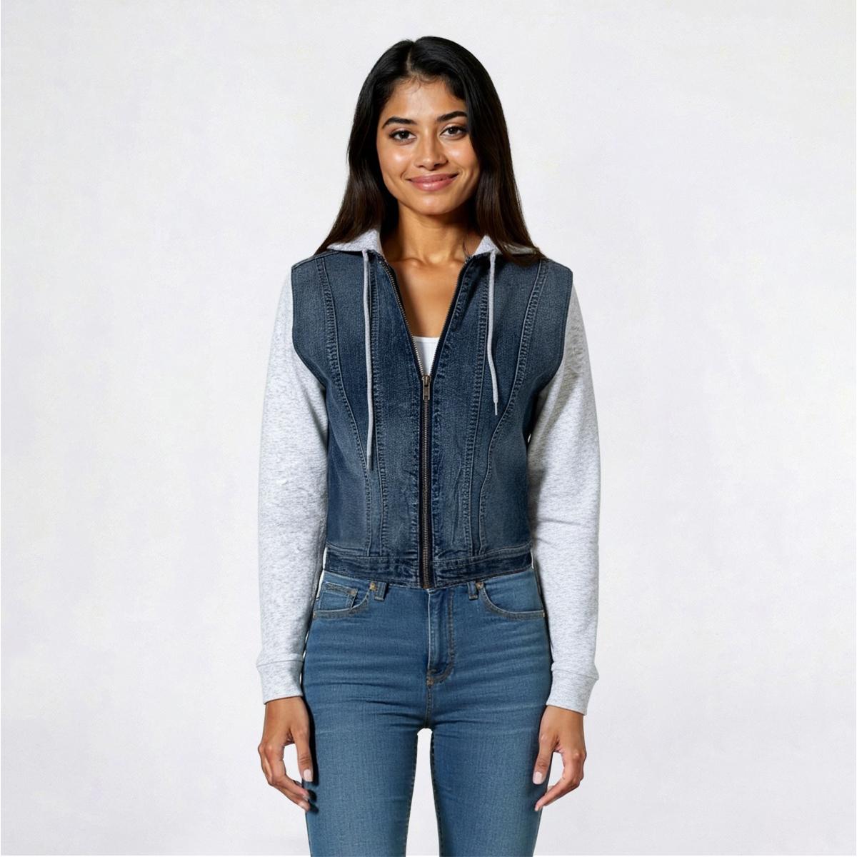 Click here for Juniors Wallflower Dreamer Faux Layered Denim Jack... prices